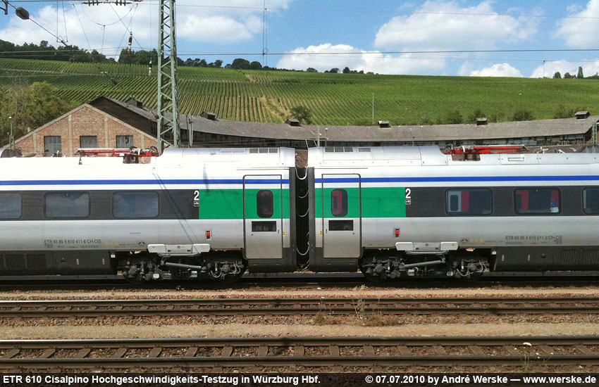 Pendolino ETR 610 der Cisalpino AG bei Testfahrten in Würzburg